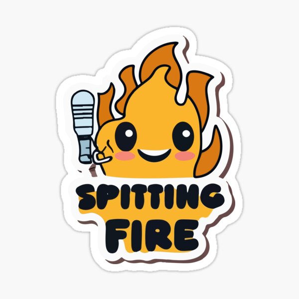 "Spitting Fire - Rap Microphone and Emoji Combo" Sticker for Sale by ...
