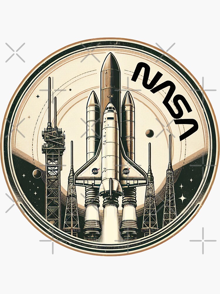 "Retro Nasa, Vintage Rocket Launch, Space, Astronaut" Sticker for Sale ...