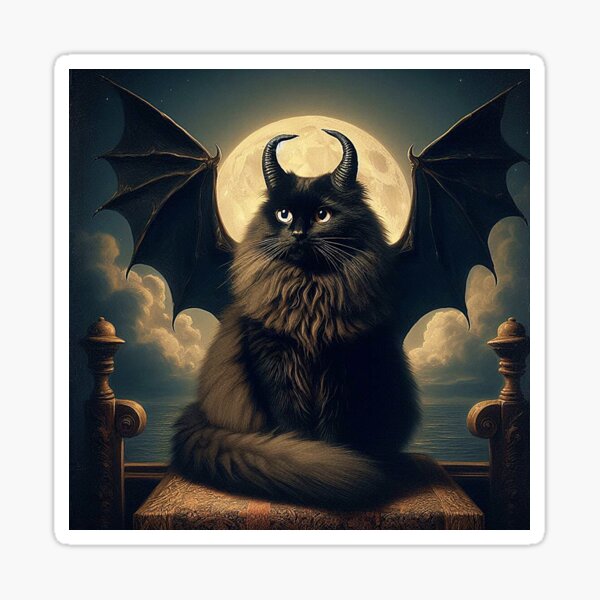 "PORTRAIT OF A BEAUTIFUL VAMPIRE CAT" Sticker for Sale by CinemaObscura ...