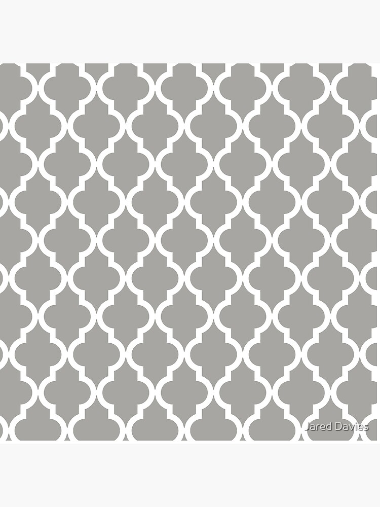 Gray Moroccan Quatrefoil Pattern Throw Pillow For Sale By