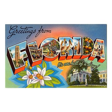 "Florida!!! Lyrics Retro Postcard - The Tortured Poets Department ...