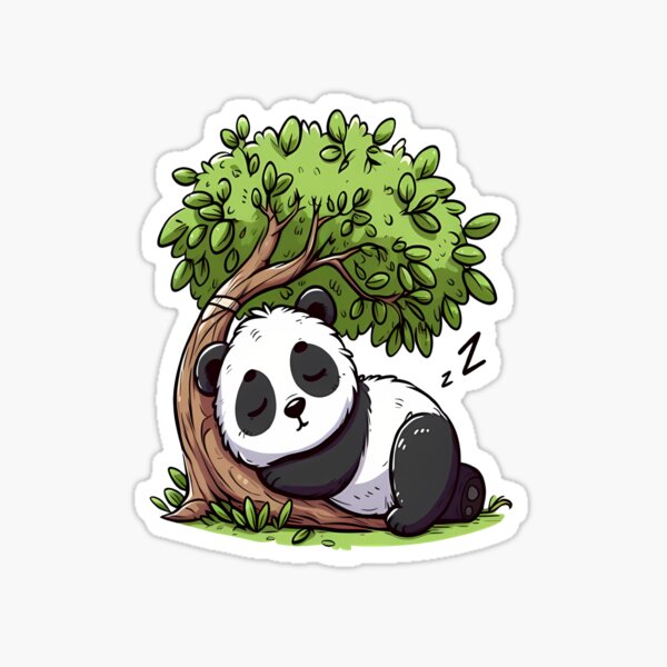 "cute panda sleeping on the tree " Sticker for Sale by HippoMonster ...