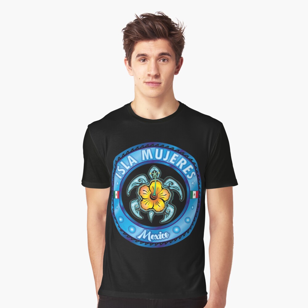 "Isla Mujeres Mexico sea turtle hibiscus" Sticker for Sale by ...