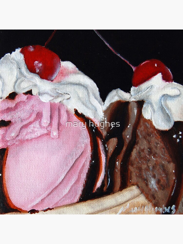 "Two Scoops Banana Split Ice Cream Art" Sticker for Sale by maryhughes7 ...