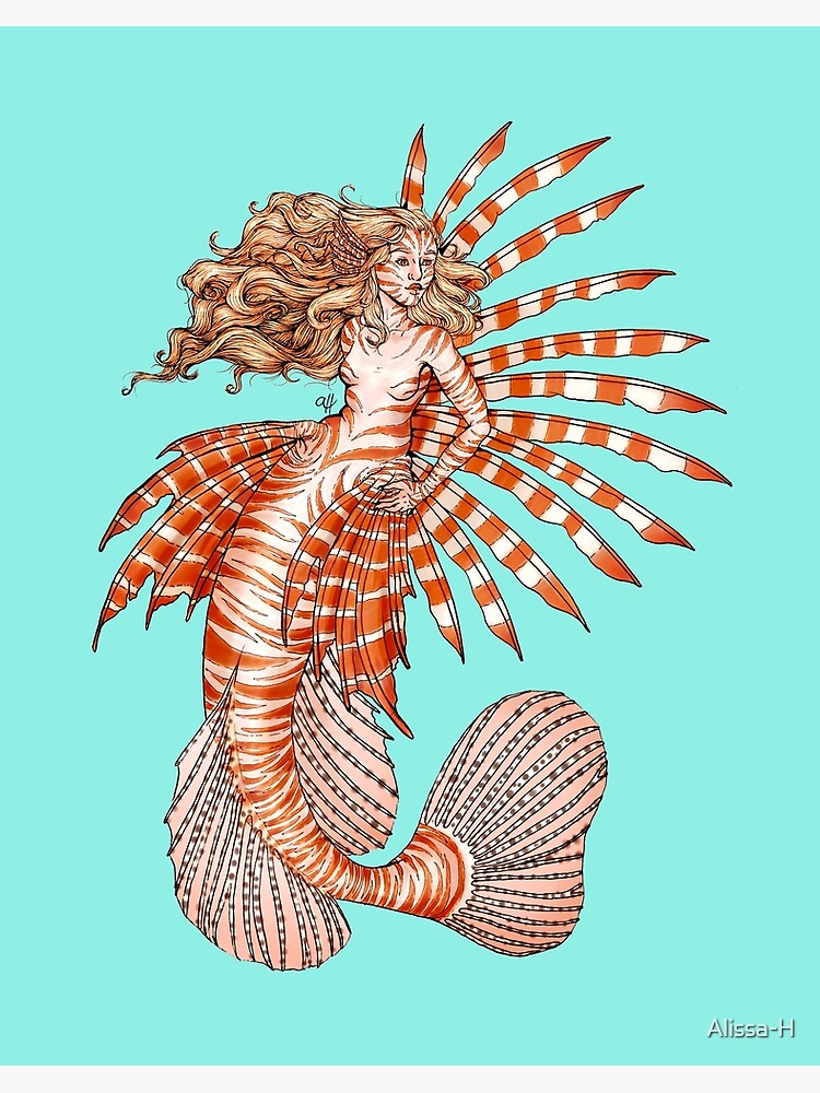 Lionfish Mermaid Drawing