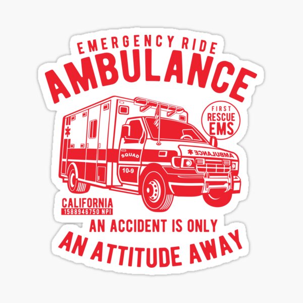 "EMERGENCY RIDE AMBULANCE" Sticker for Sale by Super3 | Redbubble