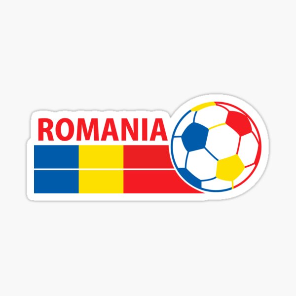 "Vintage Romania Soccer Team Romania flag and Soccer Ball" Sticker for ...