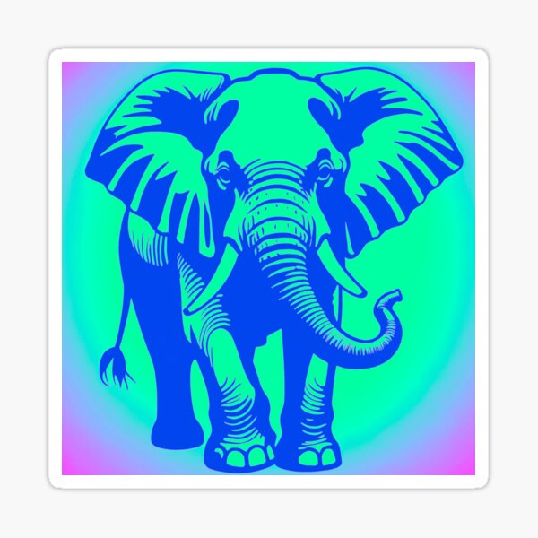 "Azure Majesty: Blue Elephant Design" Sticker for Sale by ...