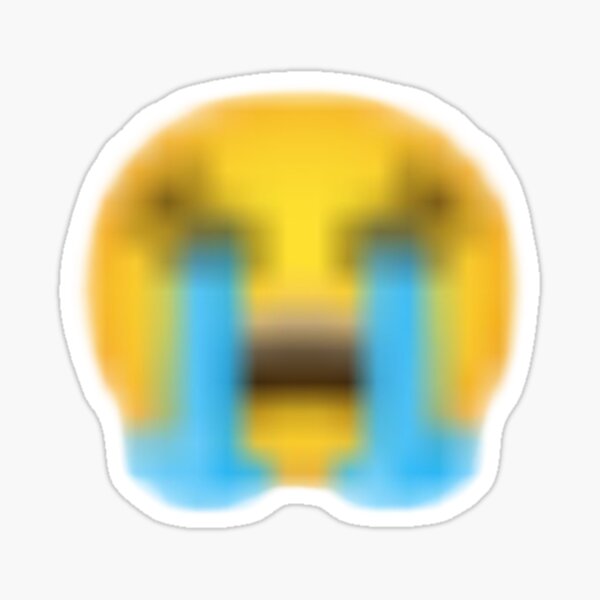 "blurry crying emoji " Sticker for Sale by fern-LuvsMyMelo | Redbubble