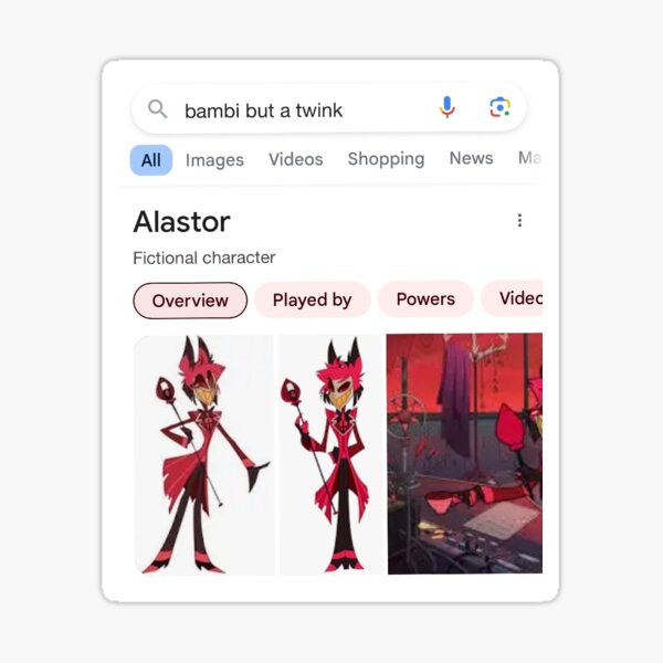 "bambi twink alastor meme" Sticker for Sale by Kupa-Kuchan | Redbubble