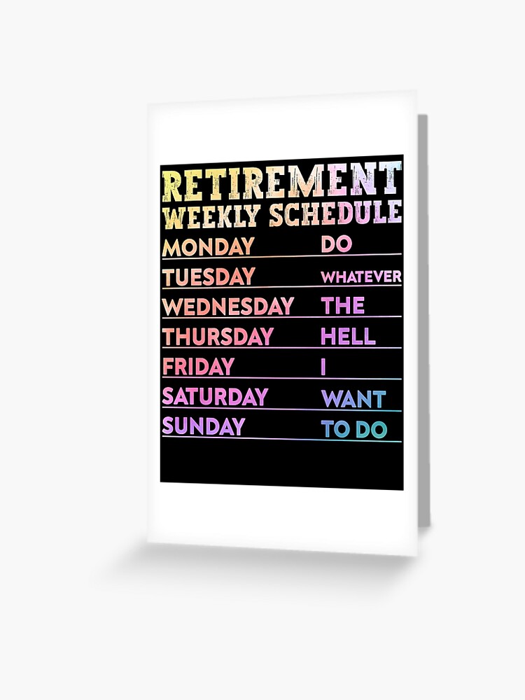 "Retirement Gifts - Retirement Schedule Funny Gift Ideas for Retired or ...