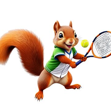 "Tennis Squirrel" Sticker for Sale by Conefur | Redbubble