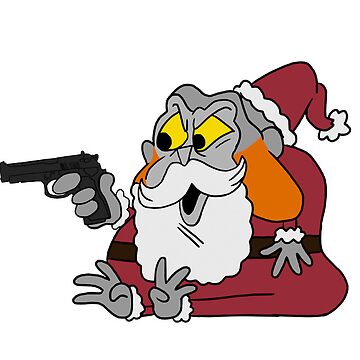 "Santa Dingus With A Gun (Dilbert and Dingus)" Sticker for Sale by ...