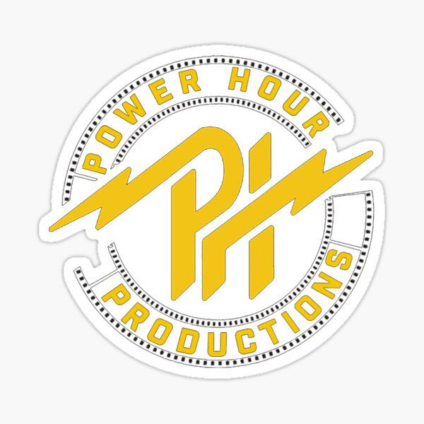 "Power Hour Productions logo" Sticker for Sale by Power-Hour | Redbubble