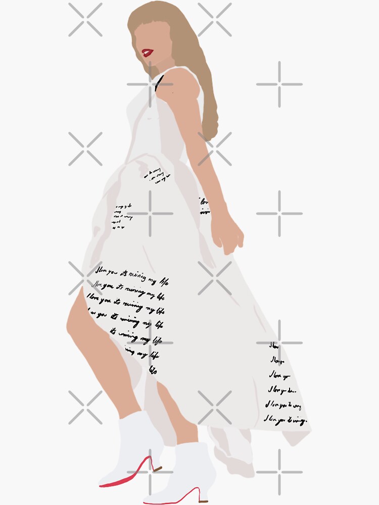 "Eras Tour TTPD White Gown" Sticker for Sale by korchkir000 | Redbubble