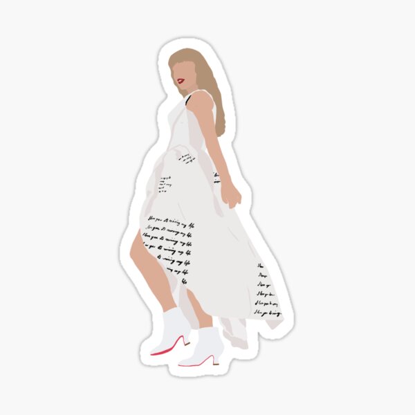 "Eras Tour TTPD White Gown" Sticker for Sale by korchkir000 | Redbubble