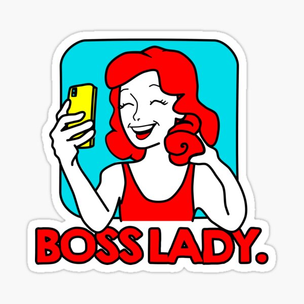 "red hair boss lady feeling cute" Sticker for Sale by yourfxgee | Redbubble