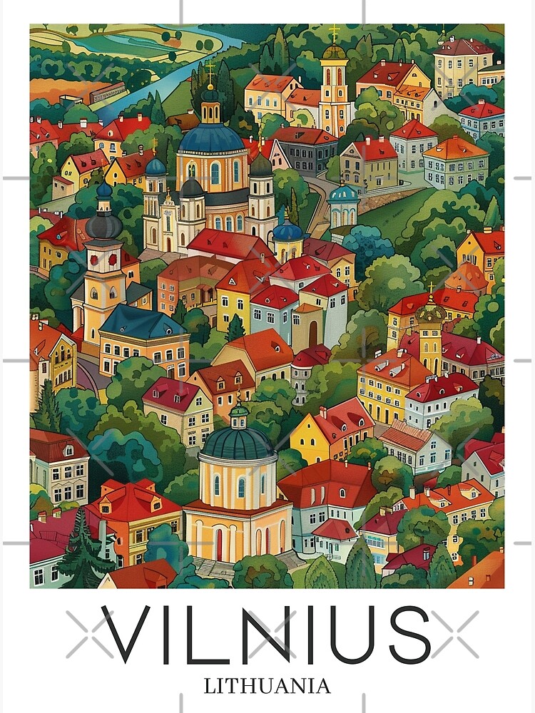"A Pop Art Travel Print of Vilnius - Lithuania " Poster for Sale by ...