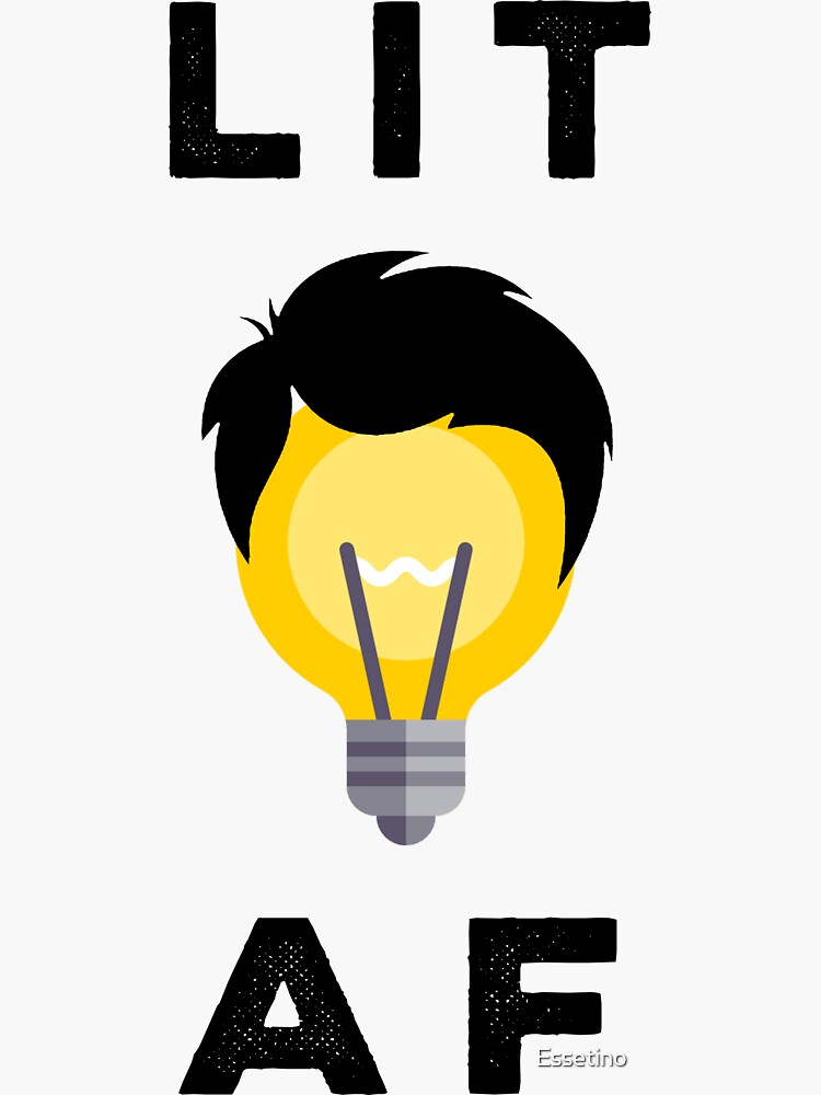 "Funny Lit AF Light Bulb Meme Urban Wear Emoji " Sticker for Sale by ...