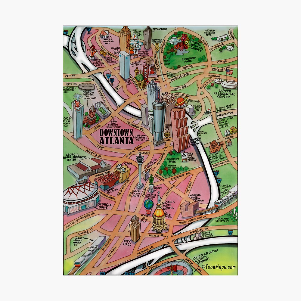 Maps Of Downtown Atlanta Interactive And Printable Maps Wheretraveler