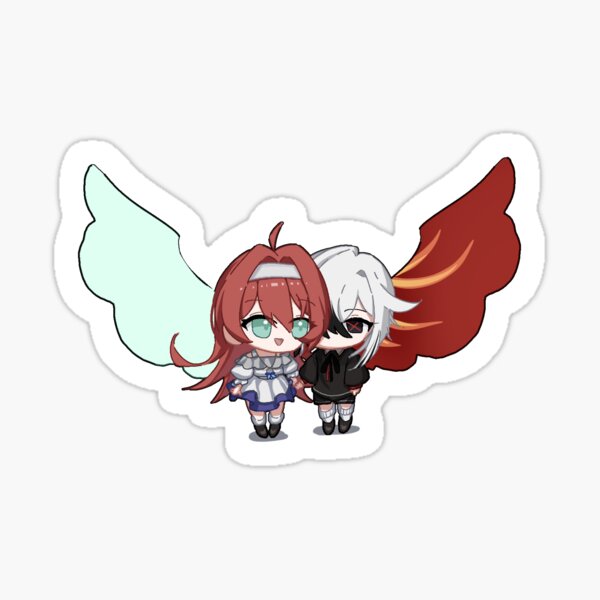 "Peruere (Arlecchino) and Clervie Genshin Impact Version B" Sticker for ...
