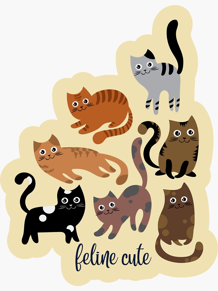"FELINE CUTE Encouraging Cool Cat Confidence Sticker" Sticker for Sale ...