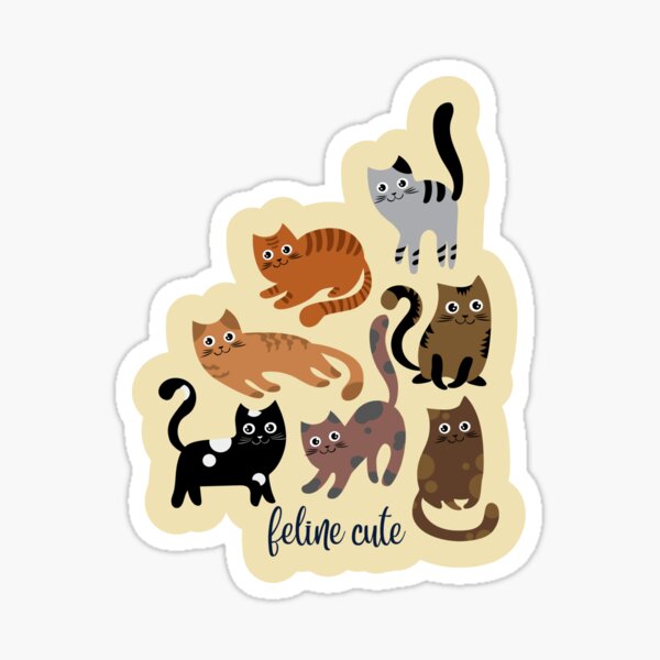 "FELINE CUTE Encouraging Cool Cat Confidence Sticker" Sticker for Sale ...