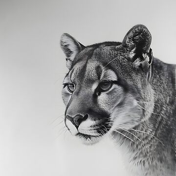 "Black and white pencil drawing of a Puma" Sticker for Sale by Pencil ...