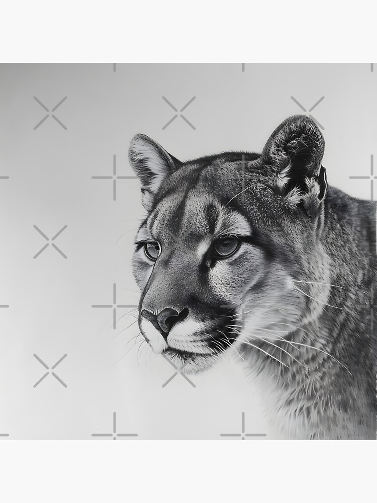 "Black and white pencil drawing of a Puma" Sticker for Sale by Pencil ...