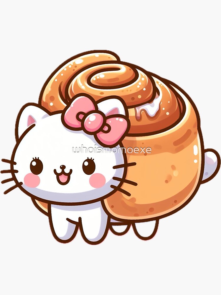 "Hello Kitty Cinnamon Roll" Sticker by whoismomoexe | Redbubble