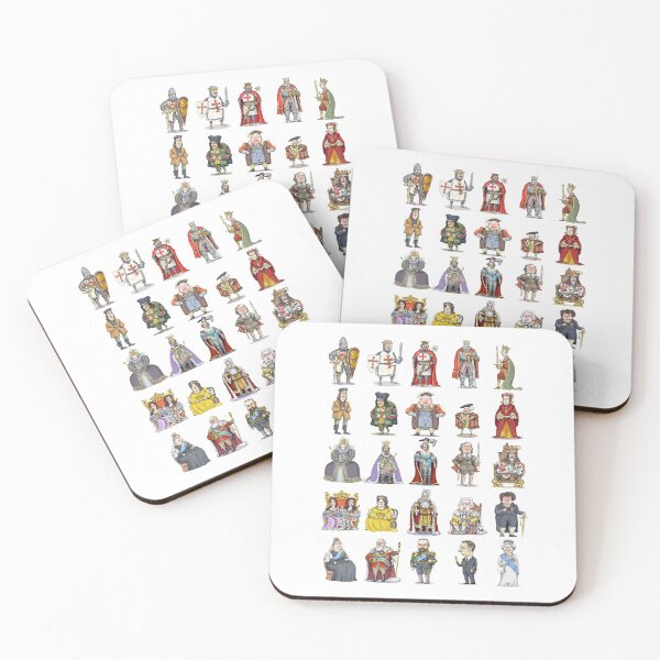 "British Monarchs" Coasters (Set of 4) for Sale by MacKaycartoons ...