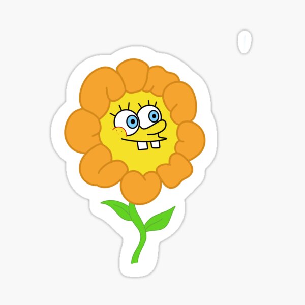 "cute spongebob squarepants flower " Sticker for Sale by Stepketommie ...