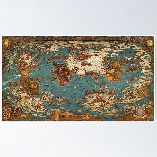 "Updated FFXIV Map" Poster for Sale by HollyHart | Redbubble
