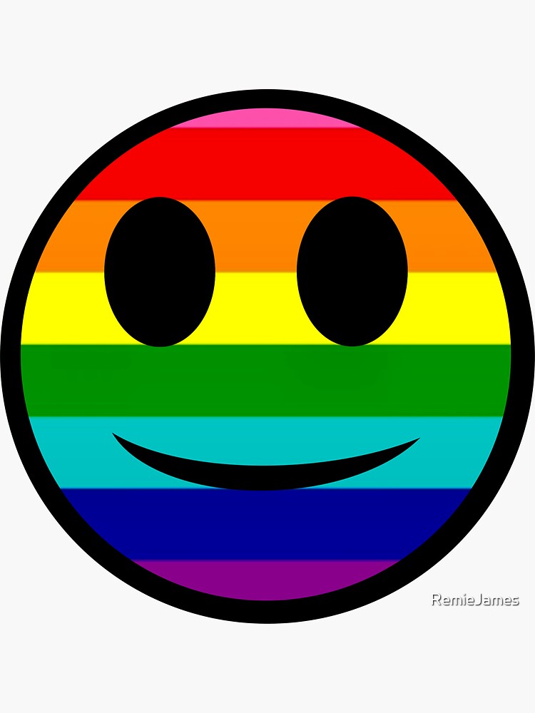 "LGBT Pride Equality awareness smiley face Gay Lesbian " Sticker for ...