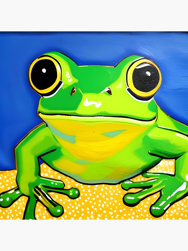 "Van Gogh's Influence: Frog Portrait in AI Art" Sticker for Sale by a ...