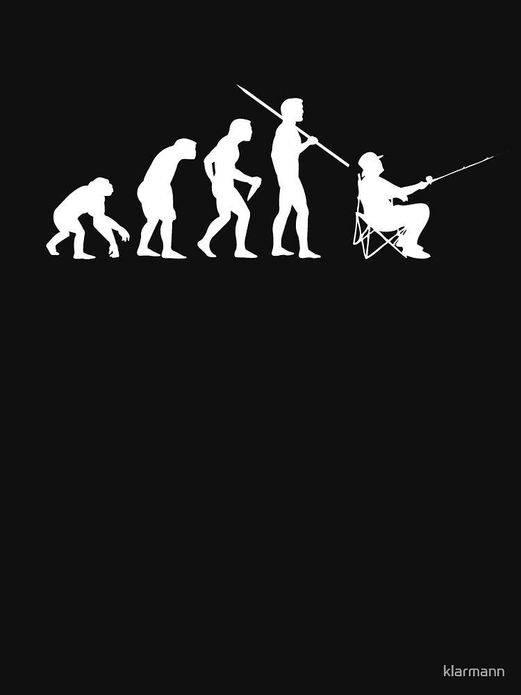 "Fishing - Evolution | White" T-shirt for Sale by klarmann | Redbubble ...