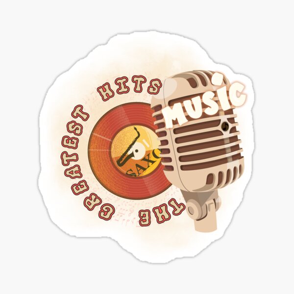 "Music the greatest hits" Sticker for Sale by boatAndbear | Redbubble