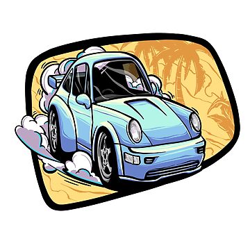 "Chibi Car Porsche" Sticker for Sale by FarizCheck | Redbubble