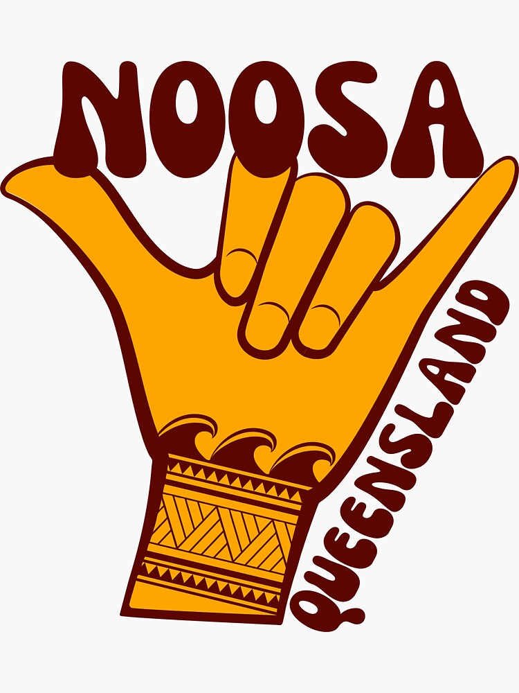 "Noosa Queensland Australia Shaka Surf" Sticker for Sale by ...