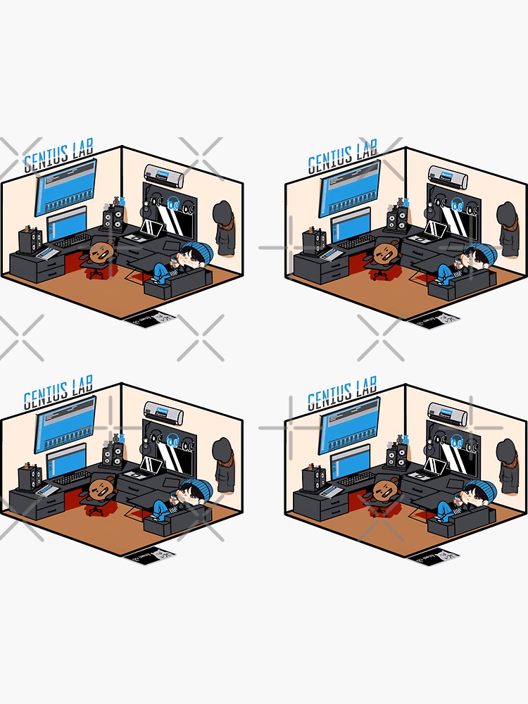 "Min Yoongi Genius Lab" Sticker by p0zuda | Redbubble