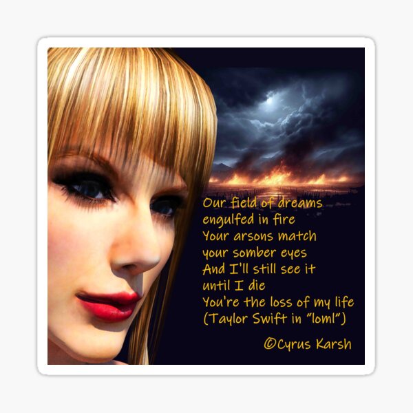 "A Painting Illustrating Taylor Swift's "loml" Song" Sticker for Sale ...