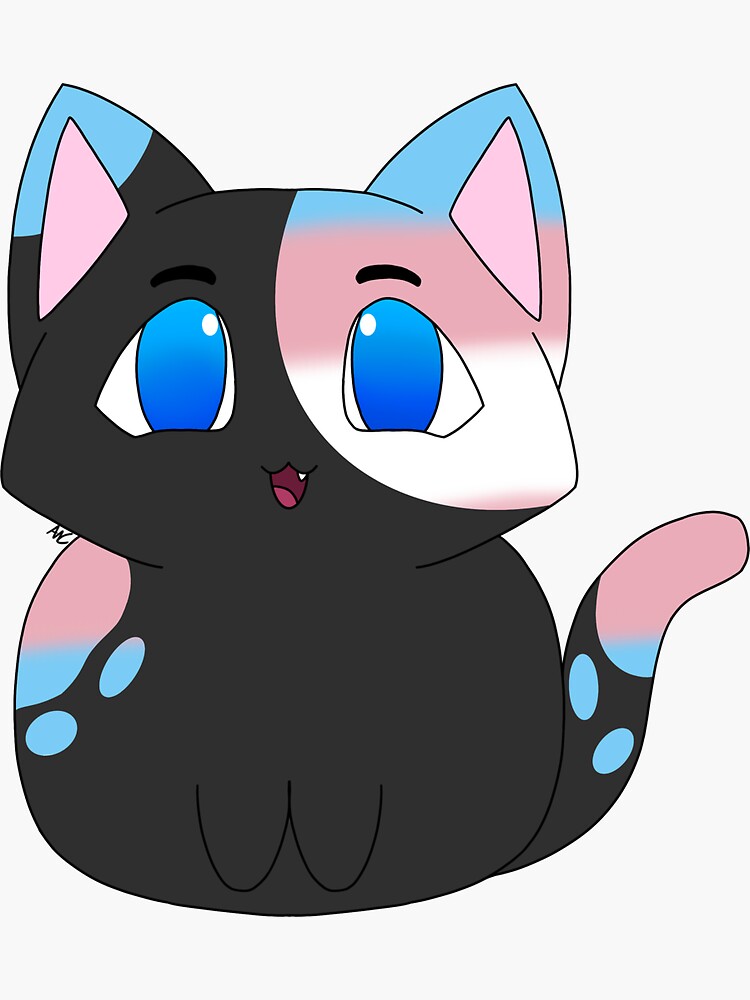 "Trans Pride Kitty" Sticker for Sale by AWCCreations | Redbubble