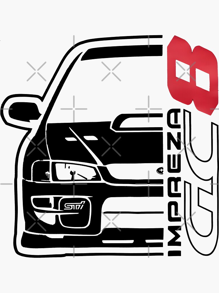"Subaru Impreza STI GC8" Sticker for Sale by MotorCustom | Redbubble