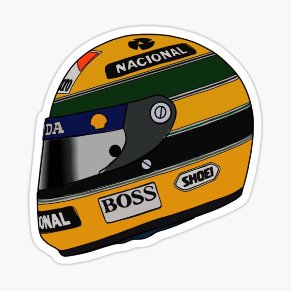 "Ayrton Senna Helmet " Sticker for Sale by Sydney Perry | Redbubble
