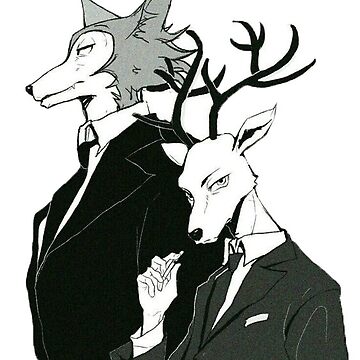 "legoshi and louis in black" Sticker for Sale by Monadupon | Redbubble