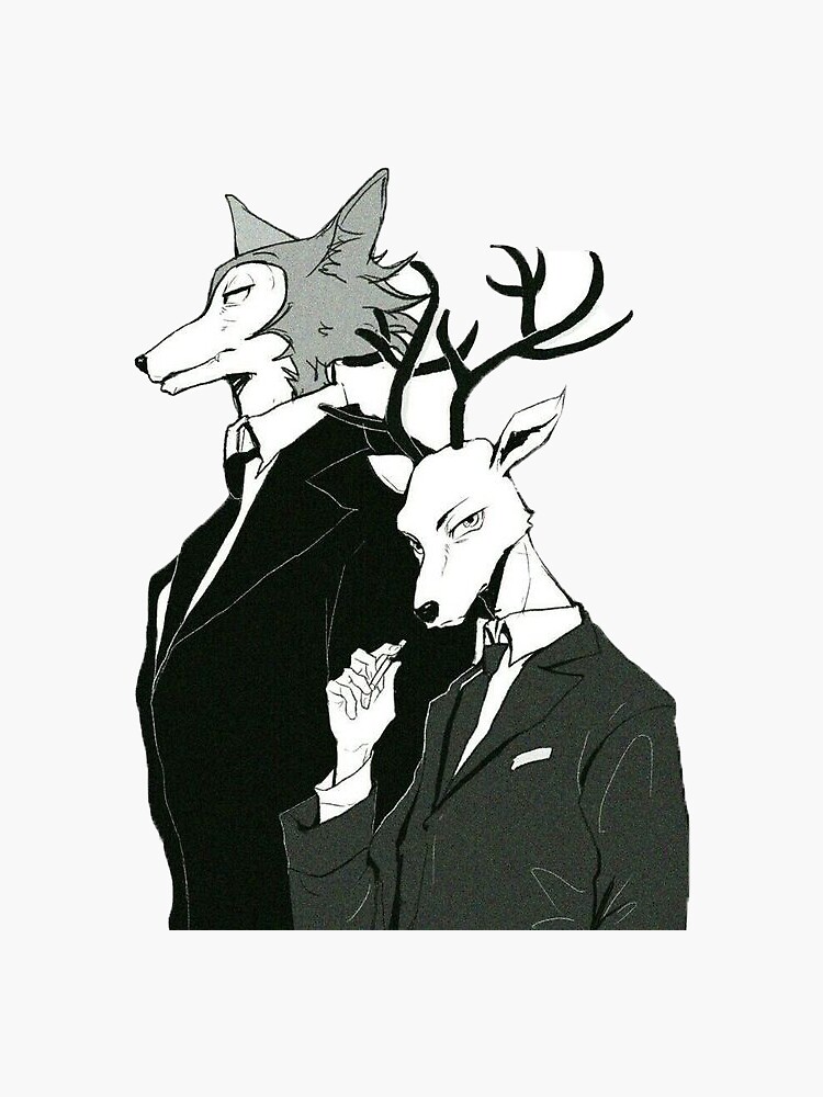 "legoshi and louis in black" Sticker for Sale by Monadupon | Redbubble