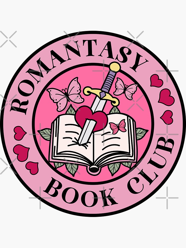 "Romantasy Book Club Bookish Pink" Sticker for Sale by BookWishEra ...