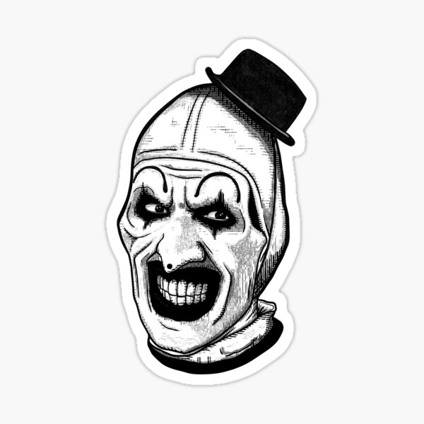 "art the clown - terrifier" Sticker by homework store | Redbubble