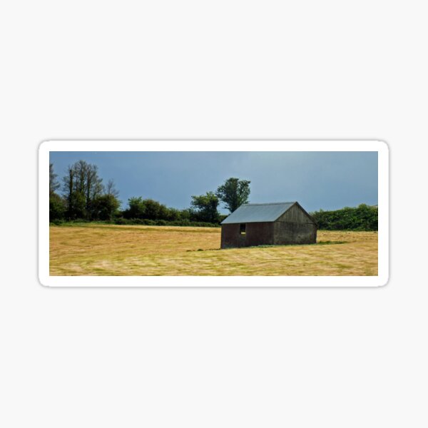 "Panoramic Composition in Blue, Gold and Shed" Sticker for Sale by ...