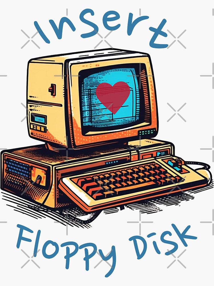 "Insert Floppy Disk" Sticker for Sale by DigitalToast | Redbubble